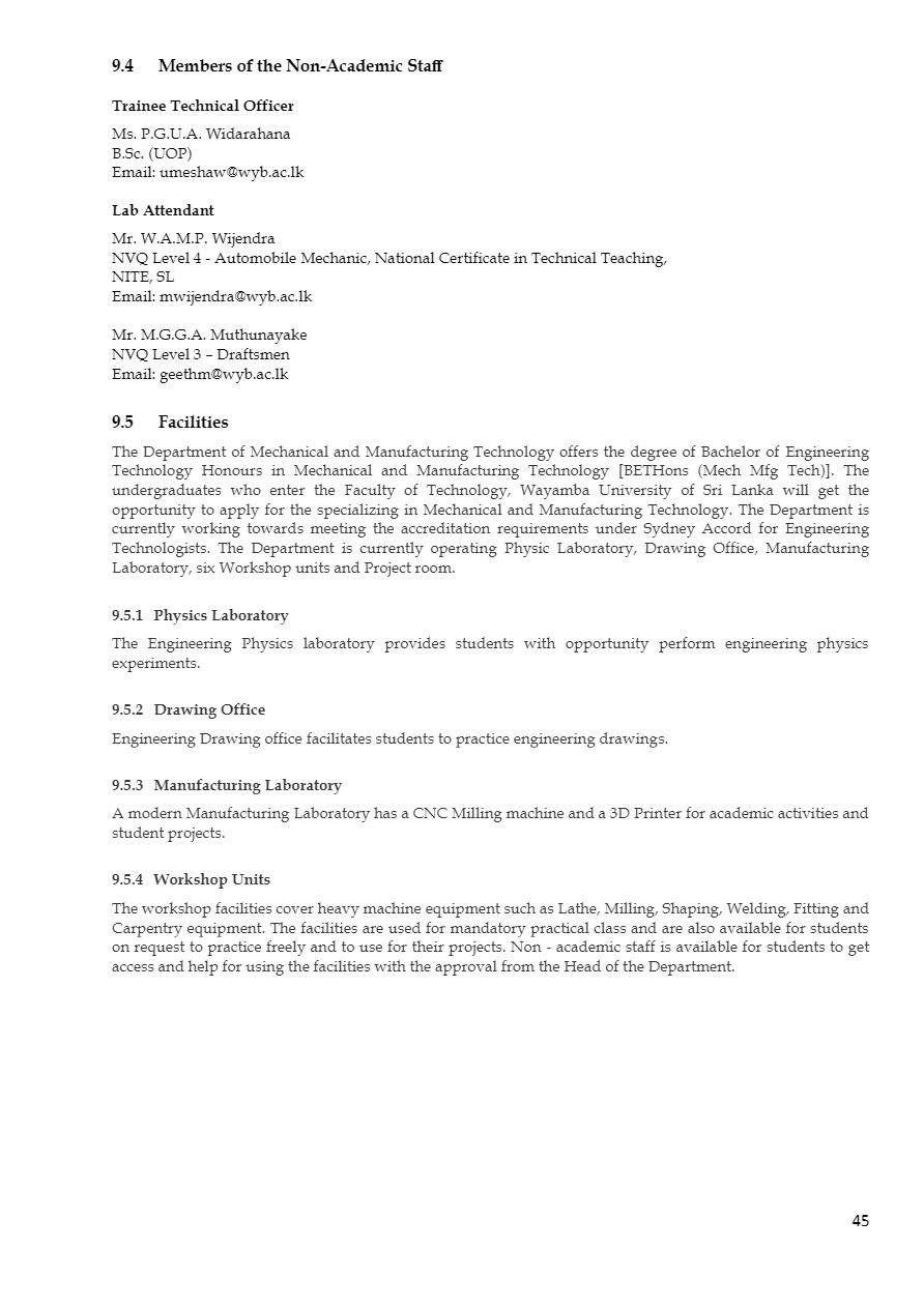 Faculty of Technology – Wayamba University of Sri Lanka