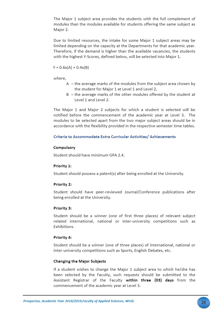 Faculty of Applied Sciences – Wayamba University of Sri Lanka