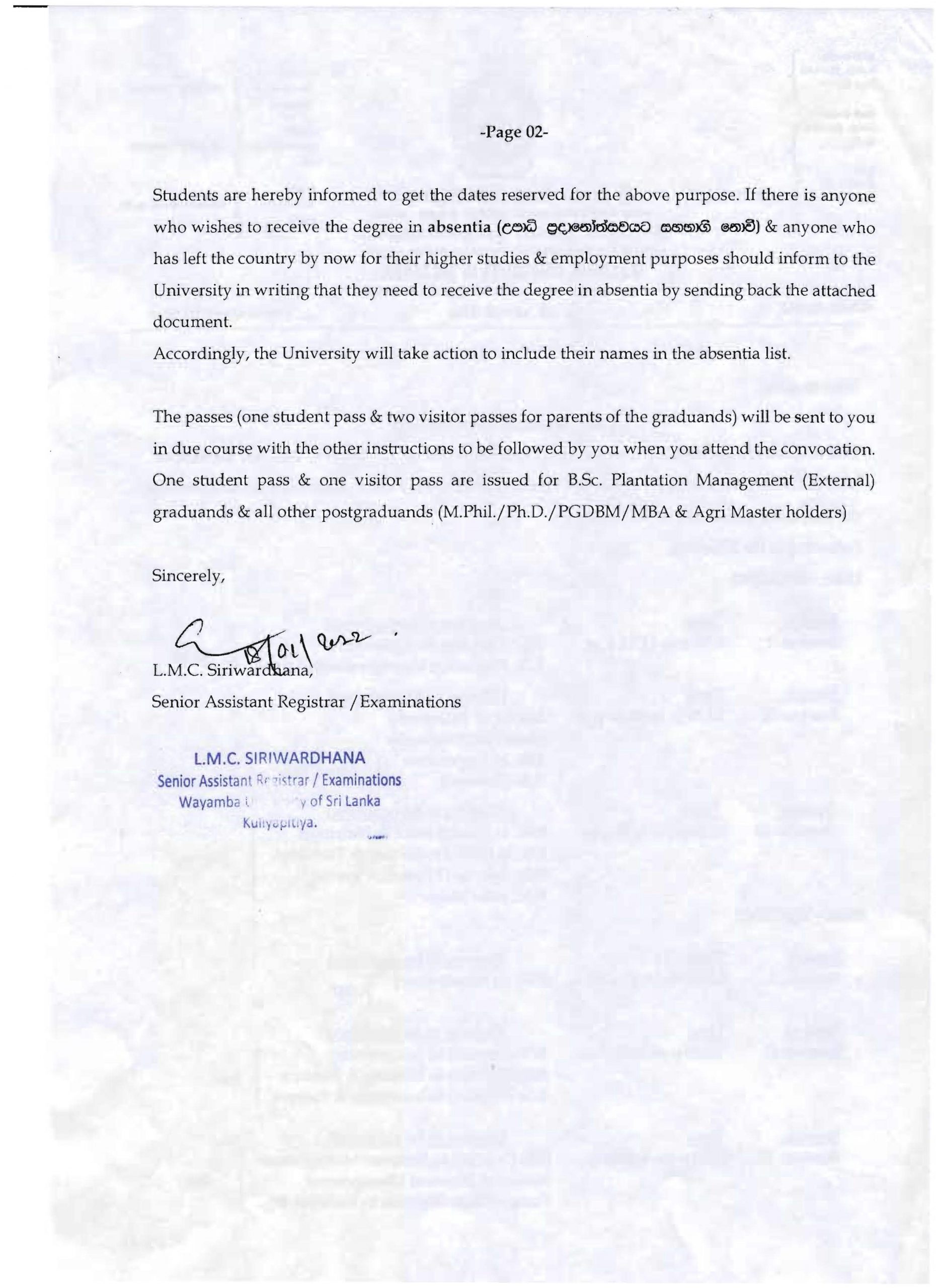 16th General Convocation – Wayamba University of Sri Lanka