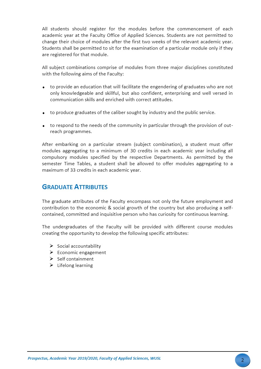 Faculty of Applied Sciences – Wayamba University of Sri Lanka