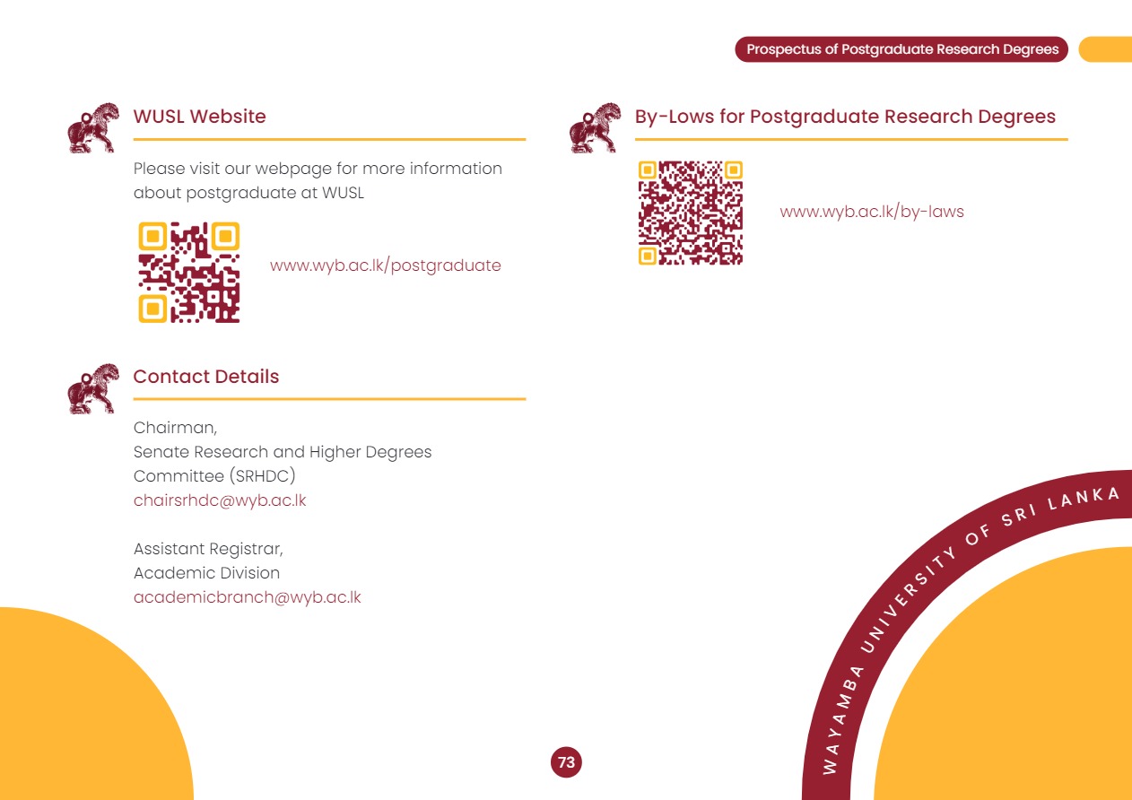 Postgraduate Prospectus – Wayamba University of Sri Lanka